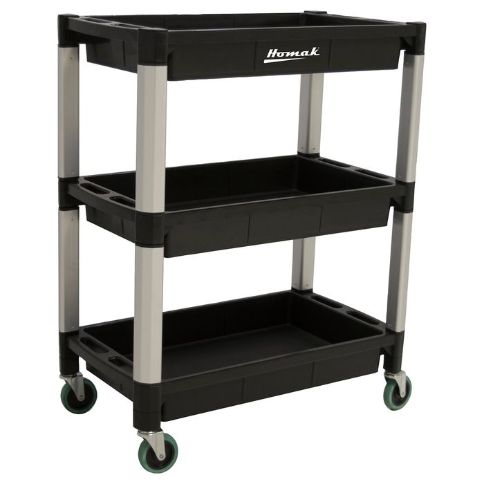 Homak Professional Plastic 3 Tier Service Cart