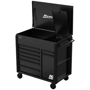Homak 44in RSPro Flip Top 8-Drawer Power Service Cart -Black