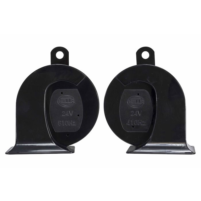 Hella 24 Volt BX Black Trumpet Universal Horn Kit