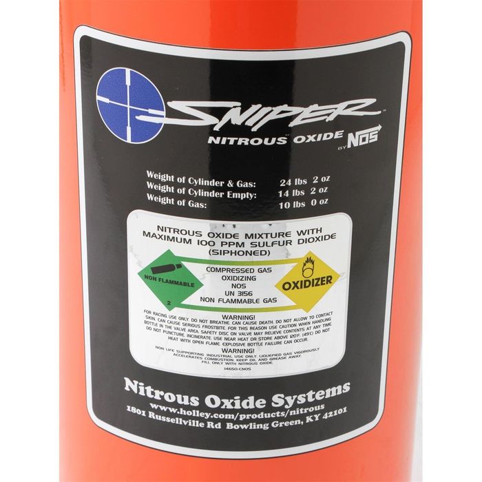 NOS/Nitrous Oxide System Orange Aluminum 10lbs Nitrous Oxide Bottle