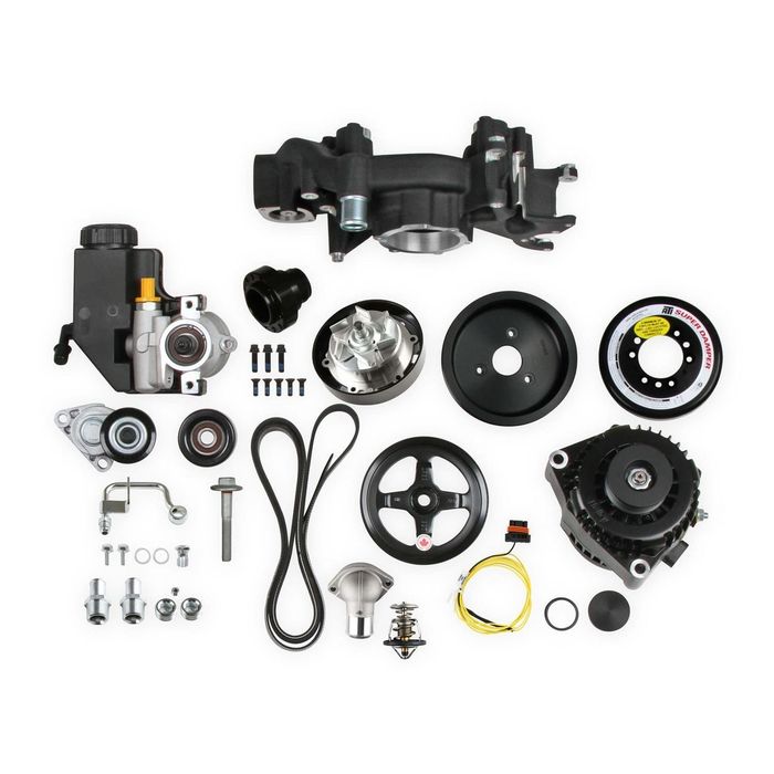 Holley Black Mid-Mount Complete Race Accessory System for LS Engine ...