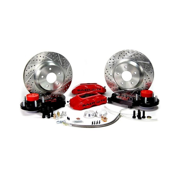 Baer Brake Systems 13in Silver SDZ Standard Studs Track4 Front Brake Kit