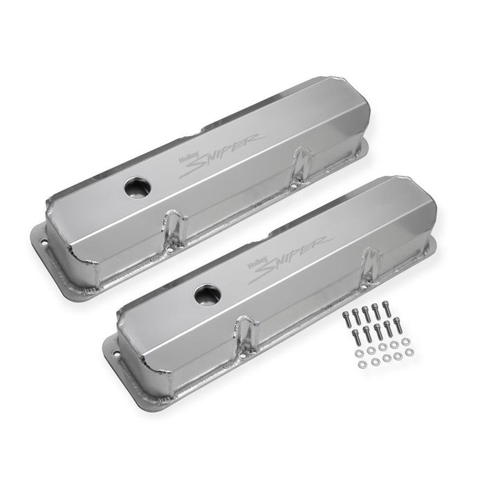 Holley Sniper EFI Natural Finish Aluminum Tall Style Valve Cover Set ...