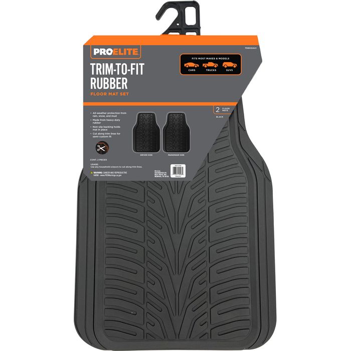 ProElite Black Universal Floor Mat Set
