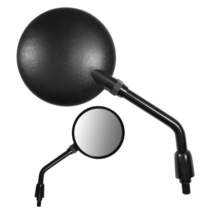 K-Source Black EC Spec Knockback Stem Round Motorcycle Mirror