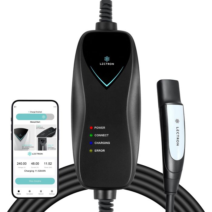 Lectron 110 Volt 15 Amps Level 1 Portable Electric Car Charger (WiFi ...