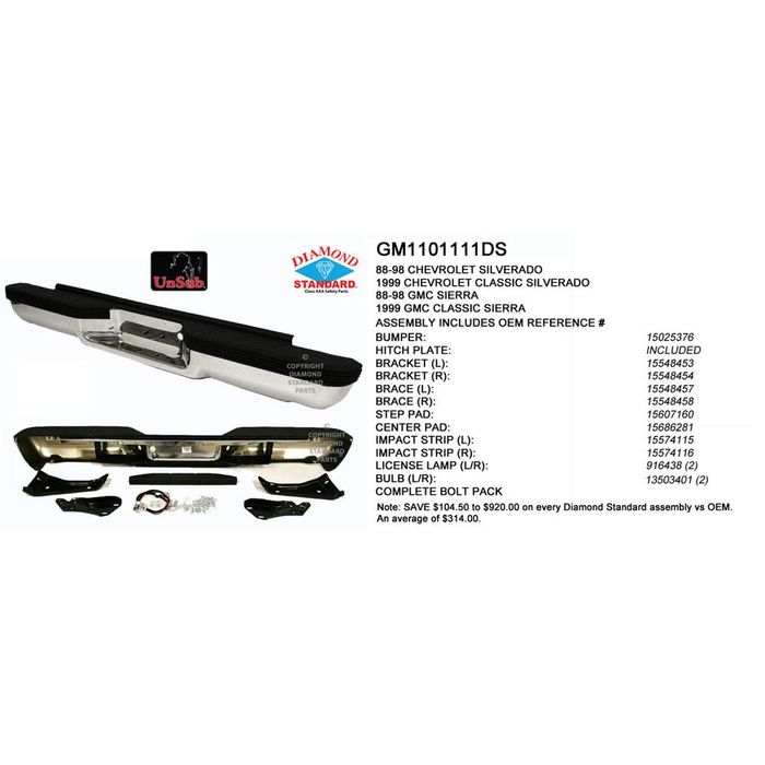 Supreme Collision Parts Group Step Bumper Assembly GM1101111DS