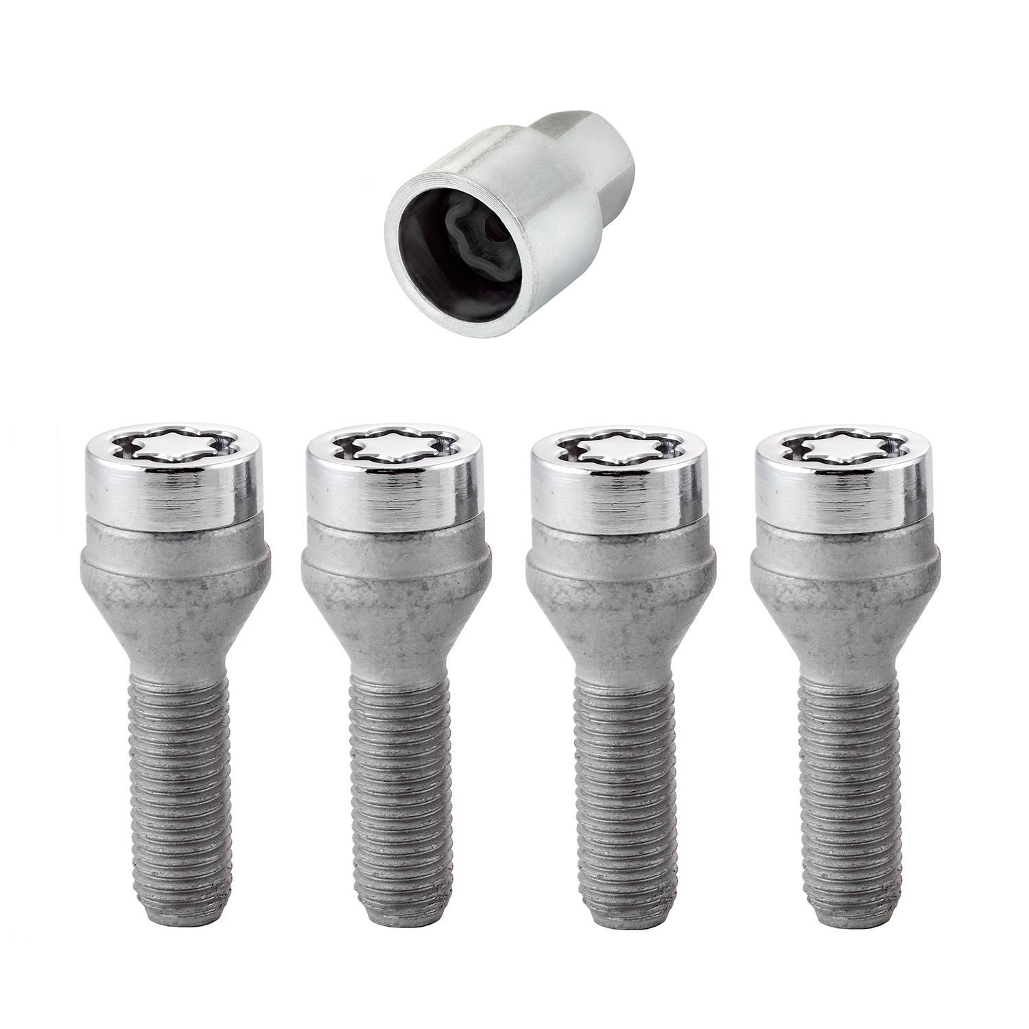 McGard 27015 Chrome Silver Cone Seat Bolt Wheel Lock Set