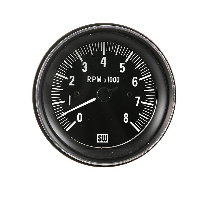 Stewart Warner 3 3/8in 0-8,000 RPM Black Heavy Duty Electric Tachometer