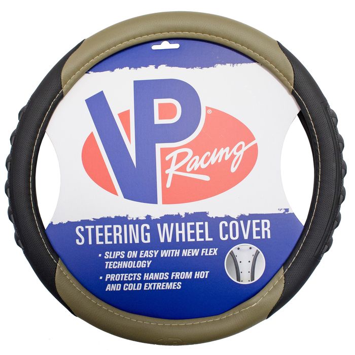 VP Racing Black and Tan V Grip Steering Wheel Cover