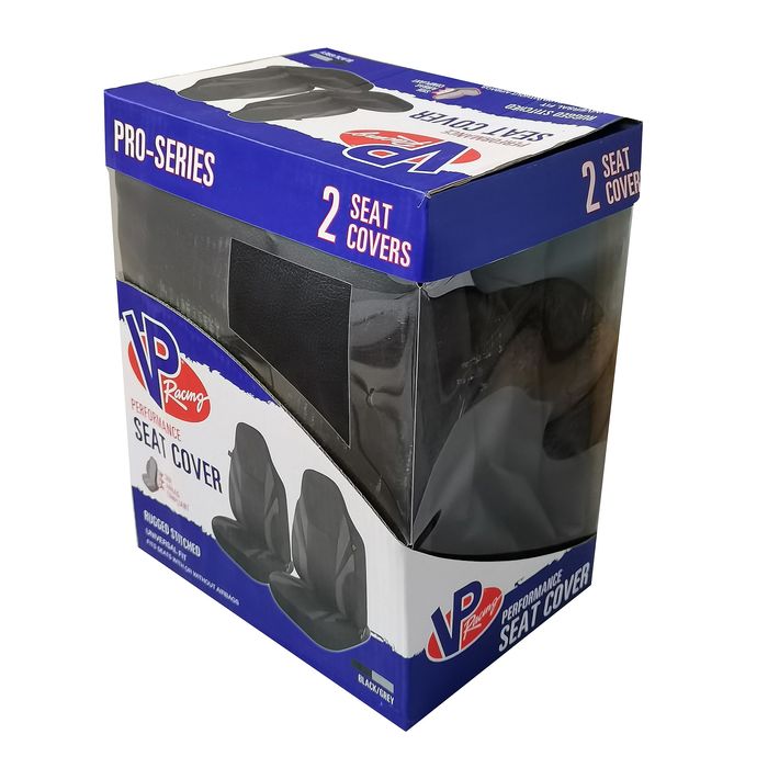 VP Racing Black and Gray PVC Seat Cover 2 Piece