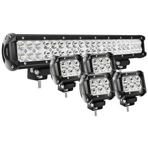 Nilight 20inch 126 Watts Combo LED Light Bar with 4 Piece, 4in Spot ...