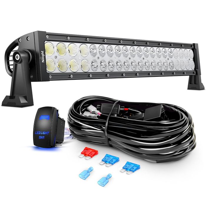 Nilight 22in 120 Watts Combo LED Light Bar with 12 Volt 16AWG 5 Pin ...