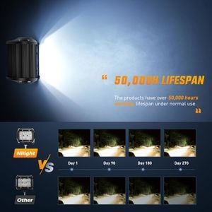 Nilight 4in 18 Watts Flood LED Light Pods with 12 Volt 16AWG 5 Pin ...