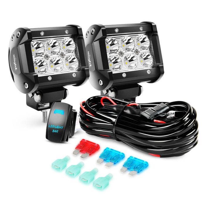Nilight 4in 18 Watts Spot LED Light Pods with 12 Volt 16AWG 5 Pin ...