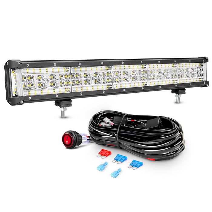 Nilight 22in Side Shooter LED Light Bar 156 LED Quad Row with 12 Volt ...