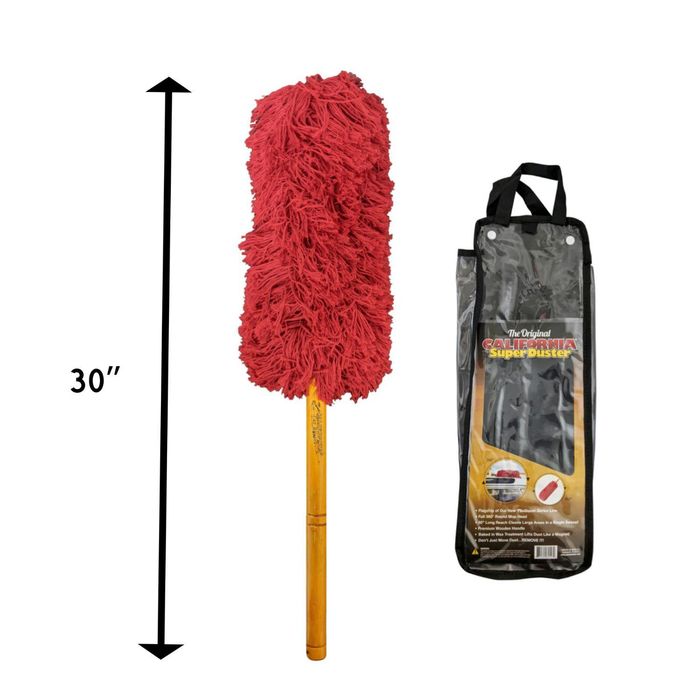 California Car Duster 30in Super Duster Rich Wood Handle with 360 Round ...