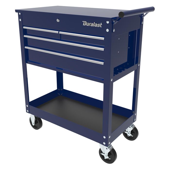 Duralast 30in Blue 4 Drawer Technician Tool Cart