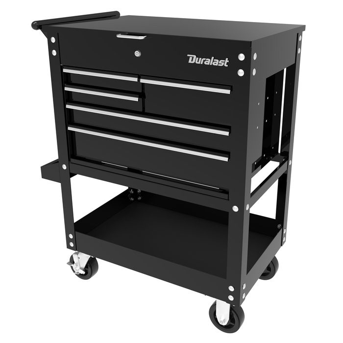 Duralast 30in Black 5 Drawer Technician Tool Cart