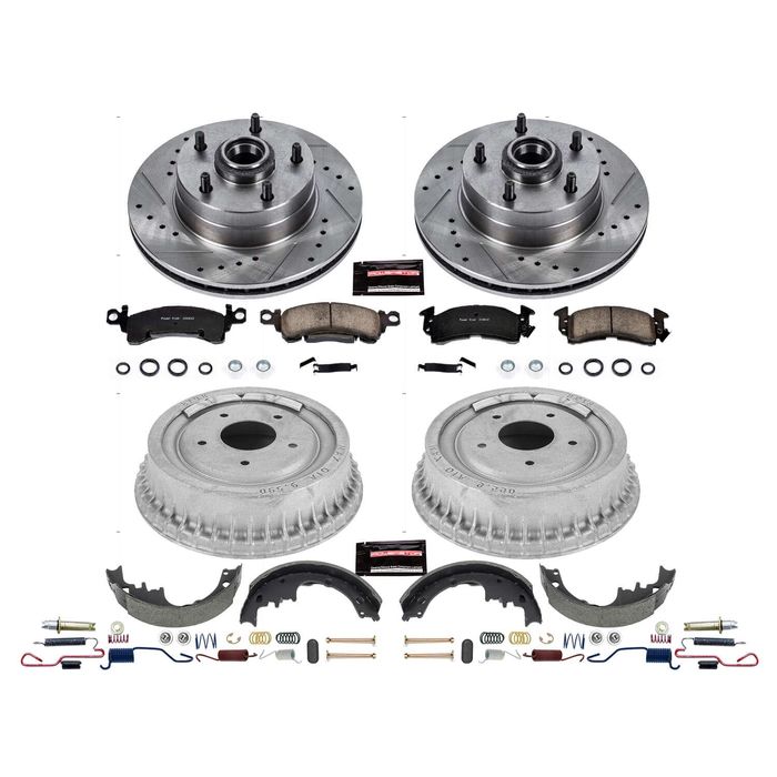 PowerStop Disc Brake Pad and Rotor Drum Brake Shoe and Drum Kit K15022DK