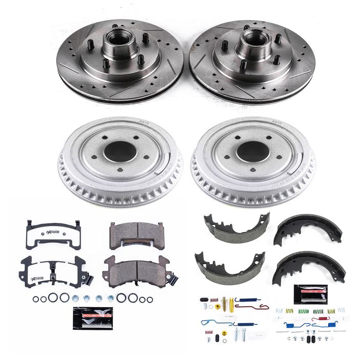 PowerStop Disc Brake Pad and Rotor Drum Brake Shoe and Drum Kit K15025DK-26