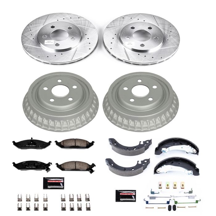 PowerStop Disc Brake Pad and Rotor Drum Brake Shoe and Drum Kit K15159DK