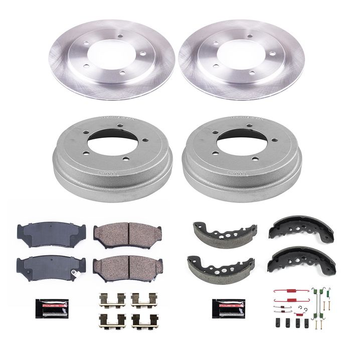 PowerStop Disc Brake Pad and Rotor Drum Brake Shoe and Drum Kit KOE15184DK
