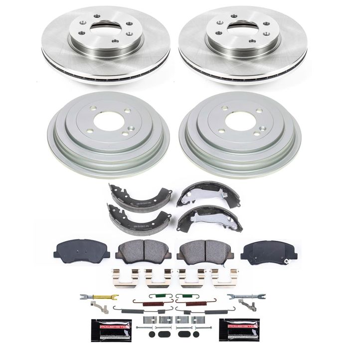 PowerStop Disc Brake Pad and Rotor Drum Brake Shoe and Drum Kit KOE15494DK