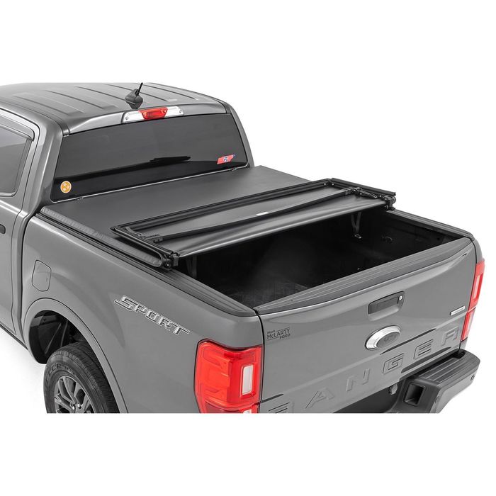 Rough Country Soft Tri-Fold Bed Cover 5ft Bed Ford Ranger 2WD/4WD (2019 ...