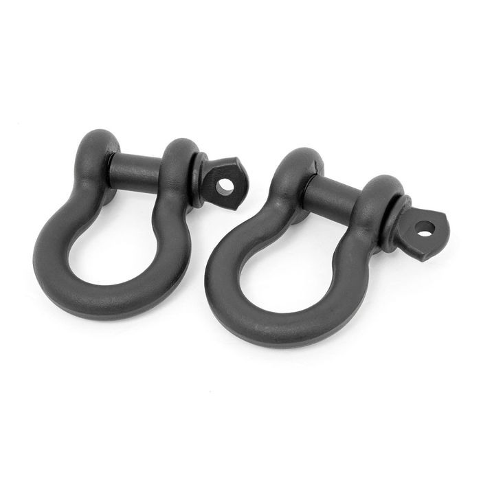 Rough Country Black 3/4 Pin D Ring Shackles, Pair