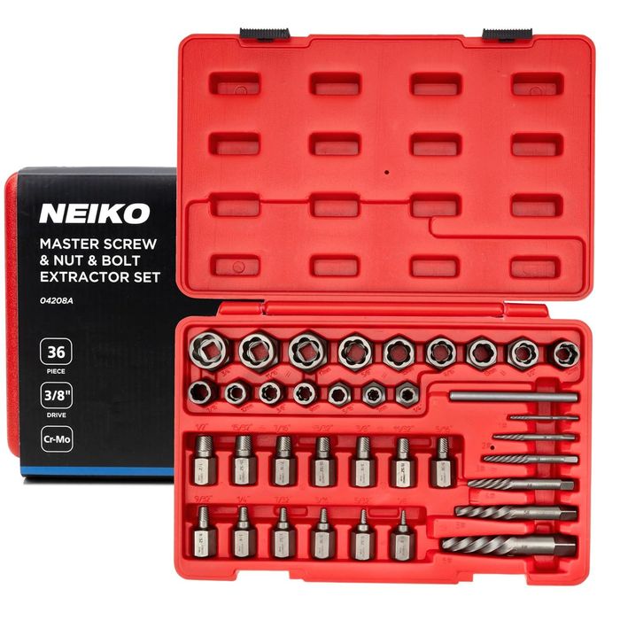 NEIKO 3/8in Drive Deep and Shallow Screw, Lug Nut and Bolt Extractor ...