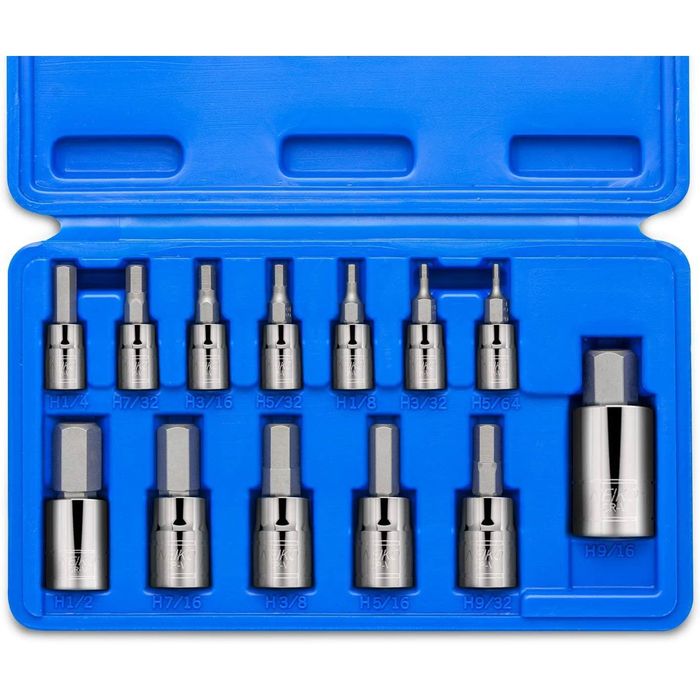 NEIKO SAE Hex Bit Socket Set 13 Piece