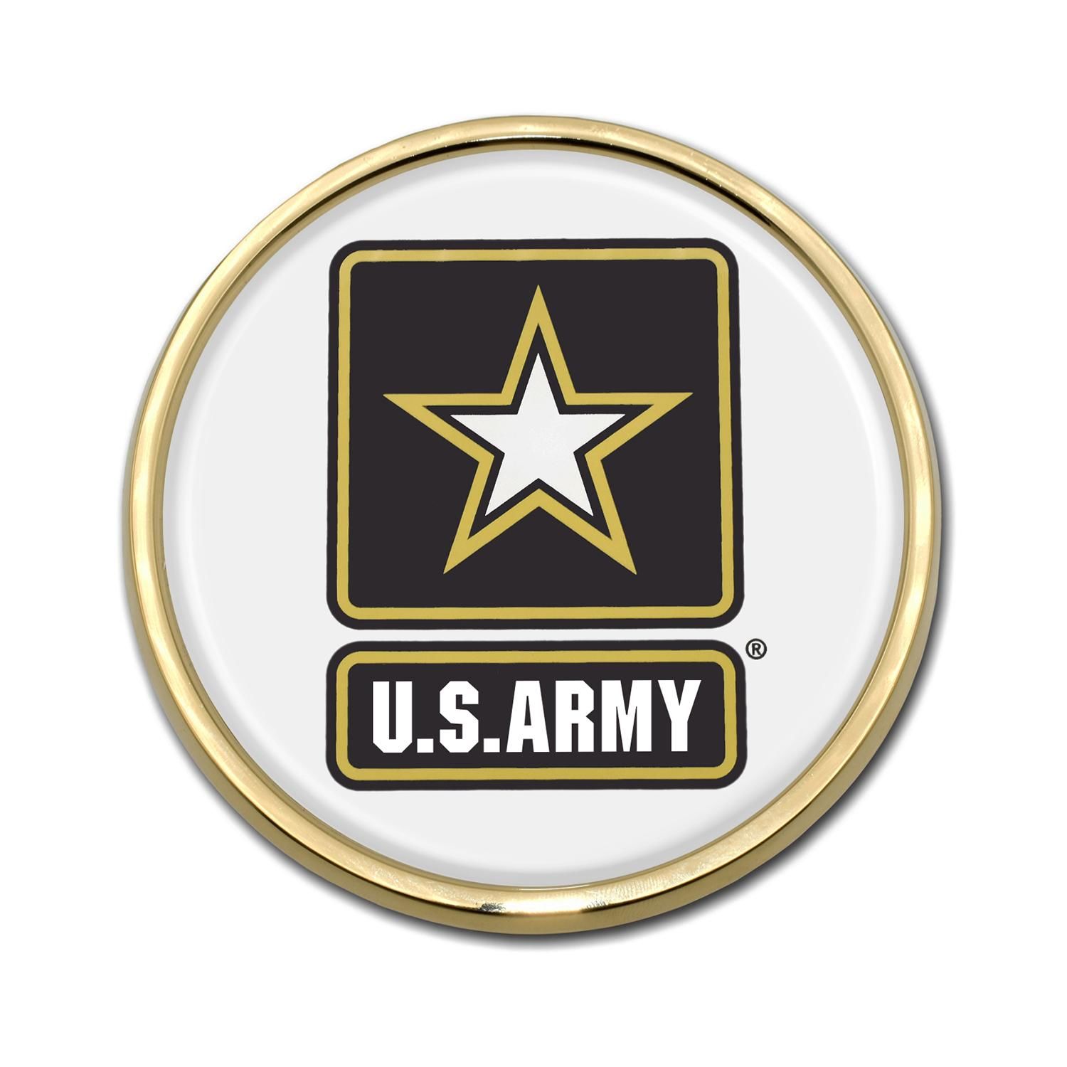 Elektroplate Chrome All Metal Frame Army Star Emblem with Custom Domed ...