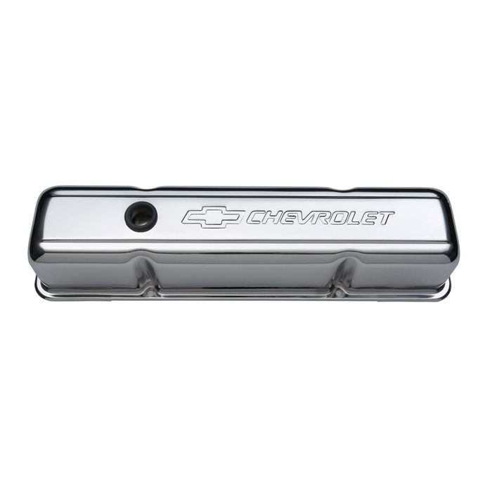 Proform 1 Pair Short with Baffle Chrome Stamped Valve Cover with Center ...