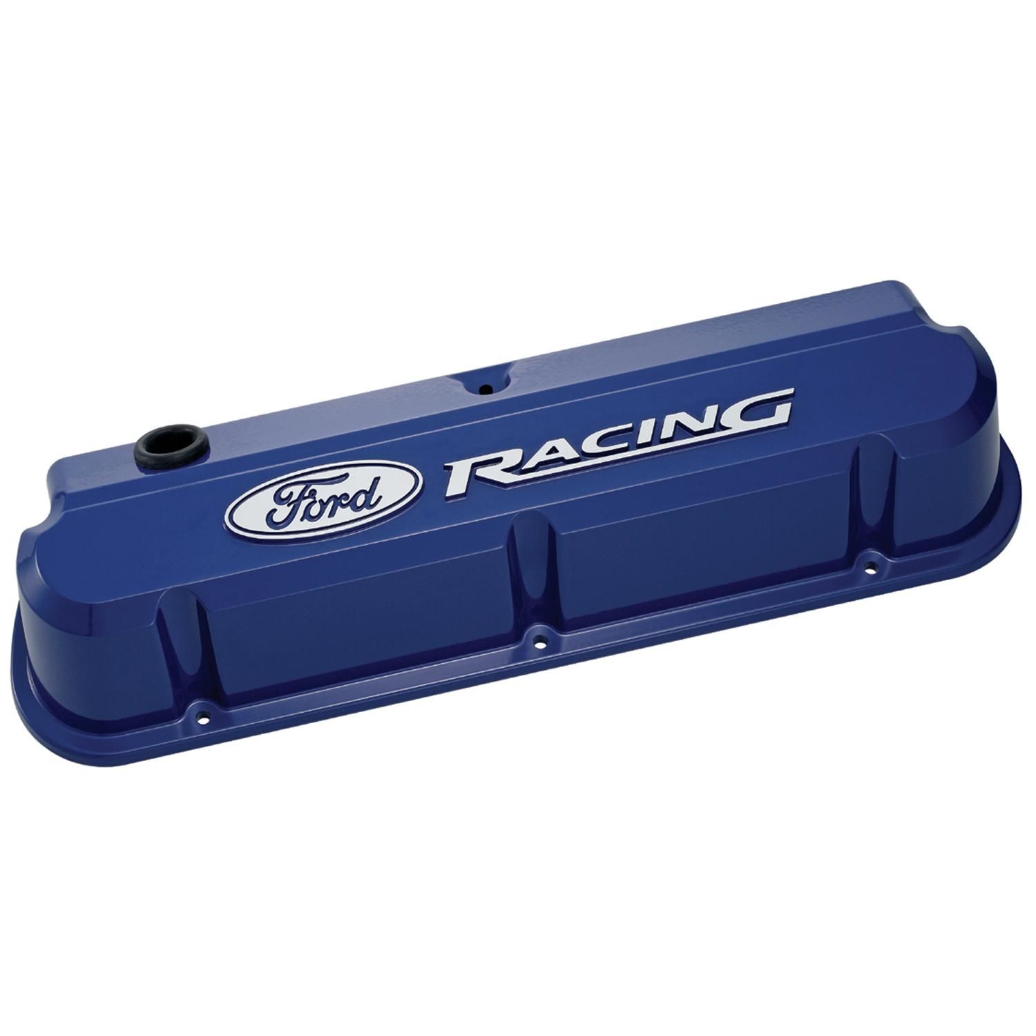 Proform Blue valve cover with raised Ford logo for Ford small block