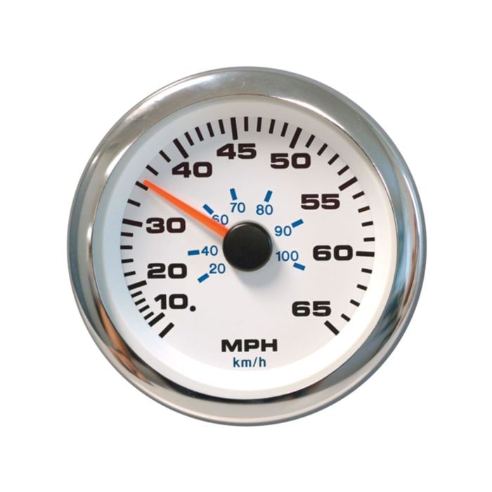 Sierra Marine 3in 65 MPH, White Premier Pro Speedometer Head