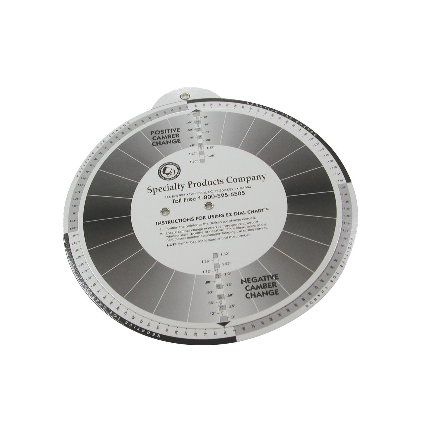 Specialty Products Shim Dial Chart