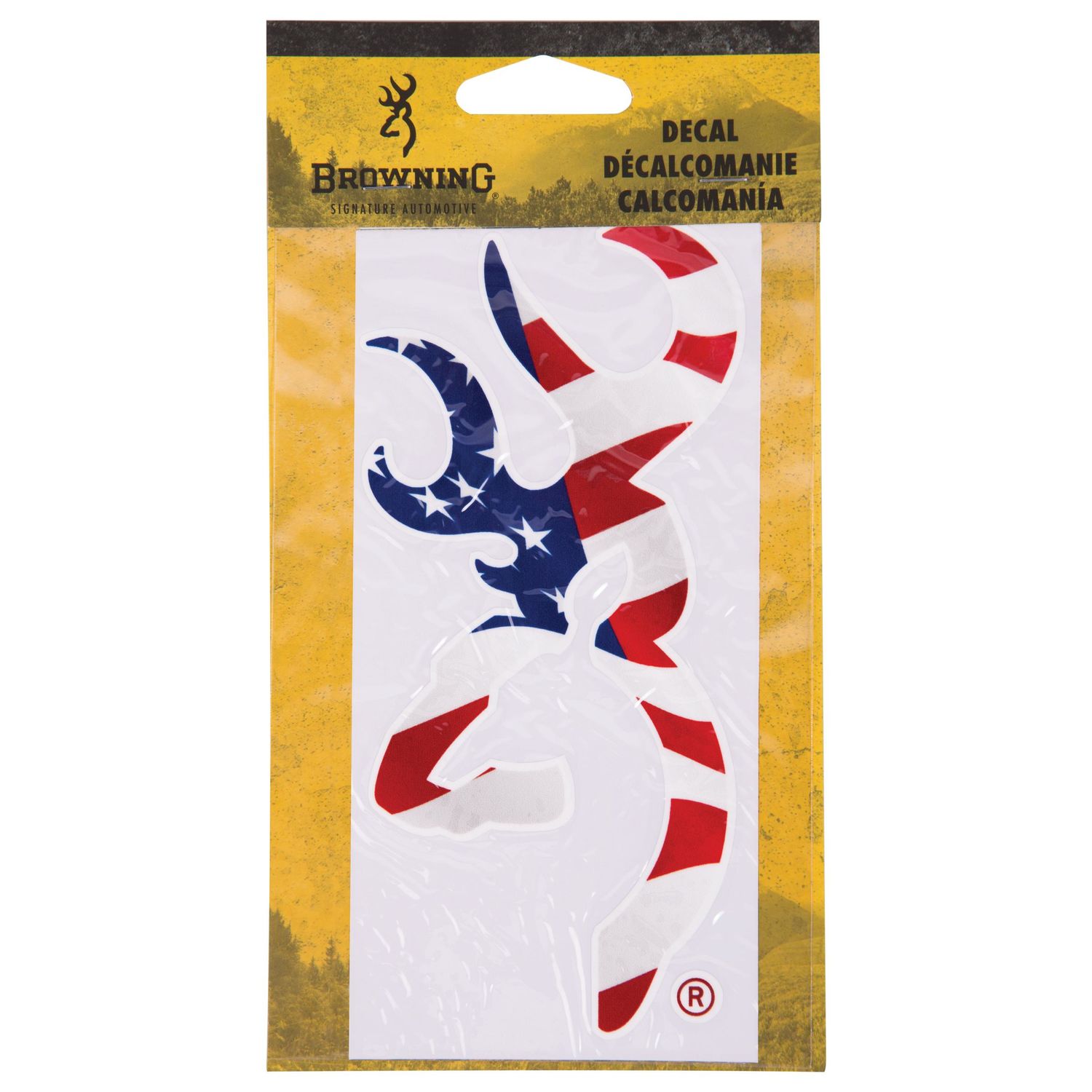 Browning Signature Automotive USA Flag Buckmark Decal