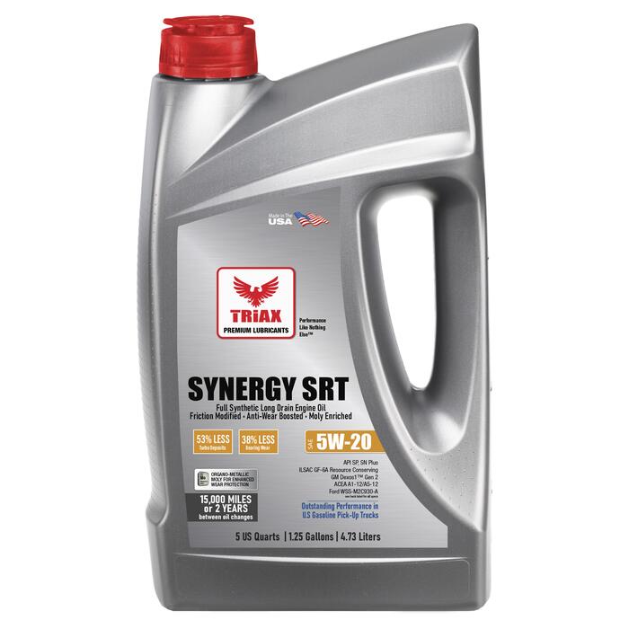 Triax Lubricants Synergy SRT Full Synthetic Engine Oil 5W-20 5 Quart