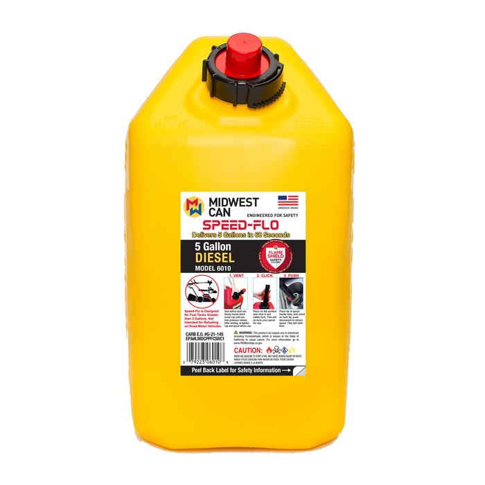 Midwest Can Yellow Racing Diesel Can 5 Gallon