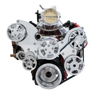 Top Street Performance Polished Accessory Drive System with A/C - Fits ...