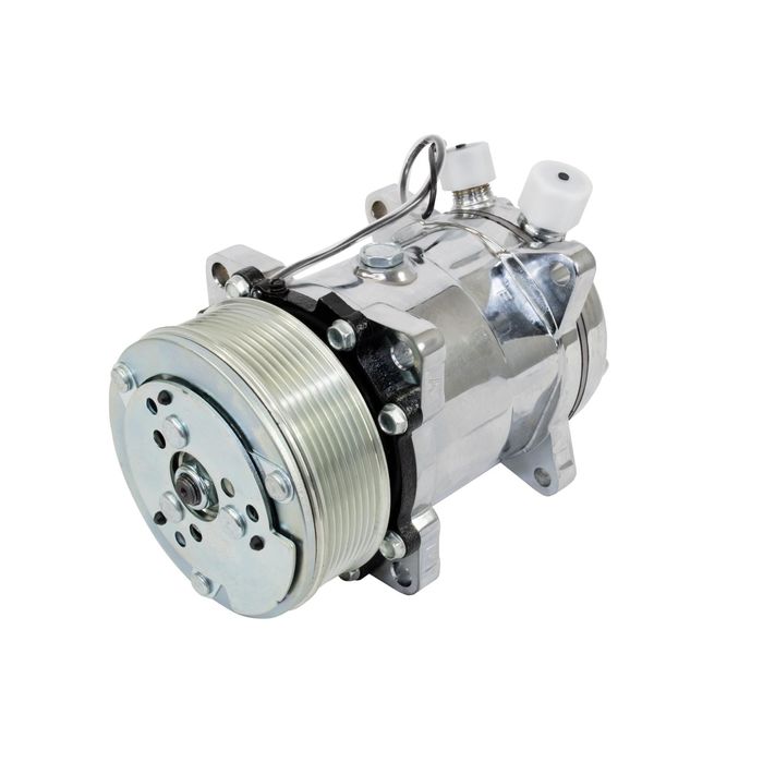 Top Street Performance Chrome Sanden 508 Style A/C Compressor with ...