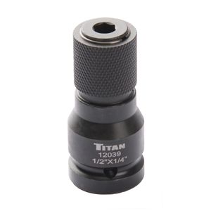 Titan 1/2in Square Driver to 1/4in Hex Driver Quick Change Impact Adapter
