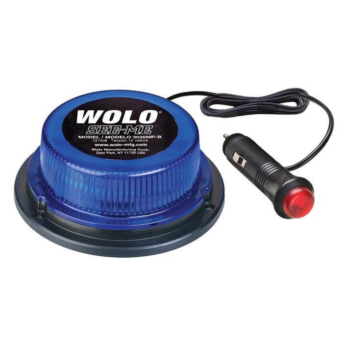 Wolo 12 Volt Blue Lens Mini Warning Light