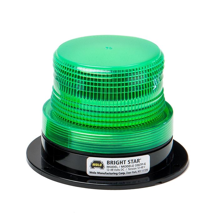 Wolo Green 12-110 Volt Permanent Mount Bright Star Strobe Light