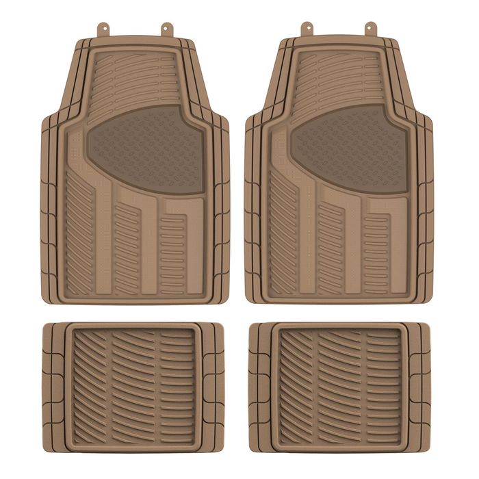ProElite Tan Premium Rubber Floor Mat 4 Piece