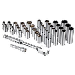 Juego de Dados y Matraca Duralast de 1/4 de pulgada, 38 Piezas