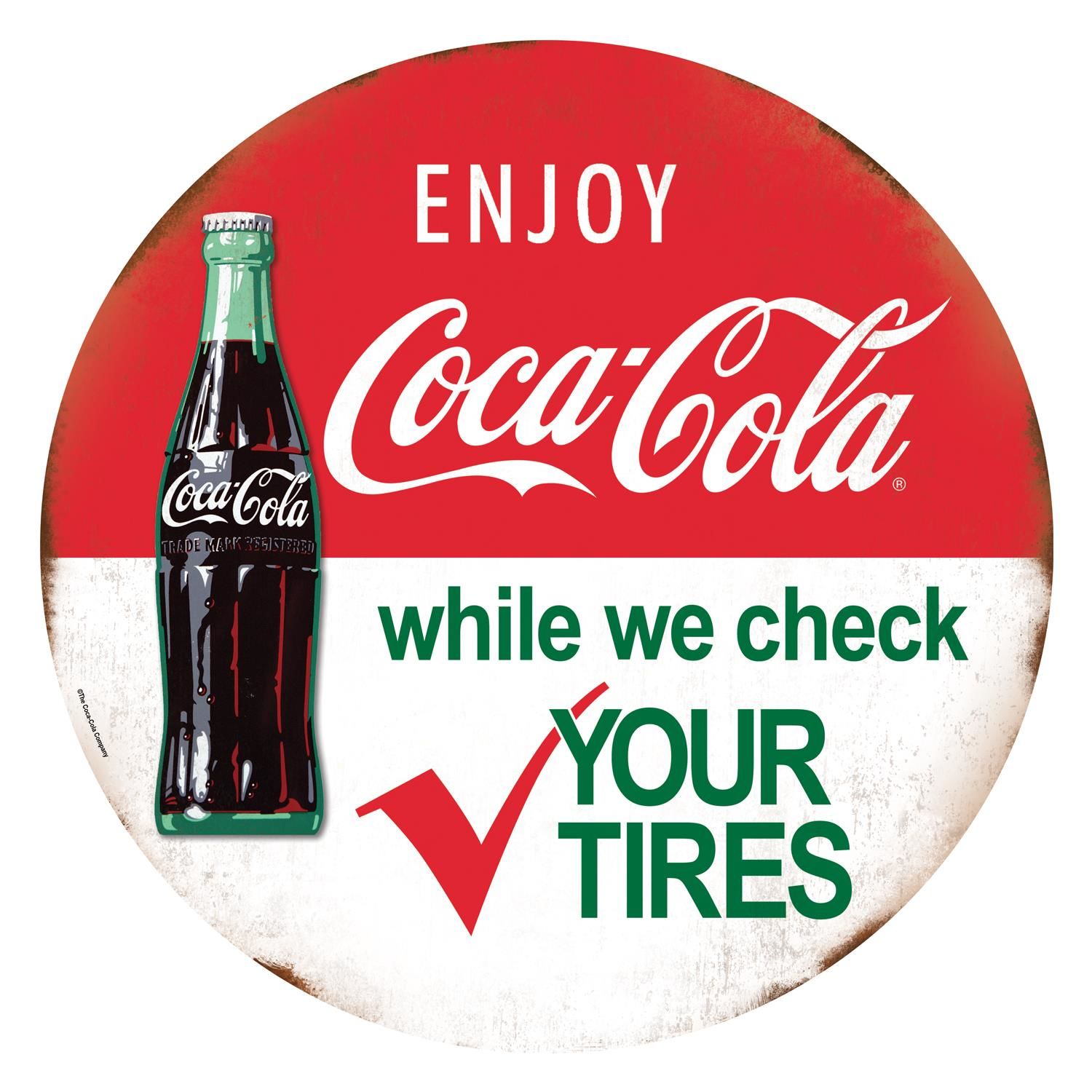 Open Road Brands Letrero Redondo de Enjoy Coca-Cola