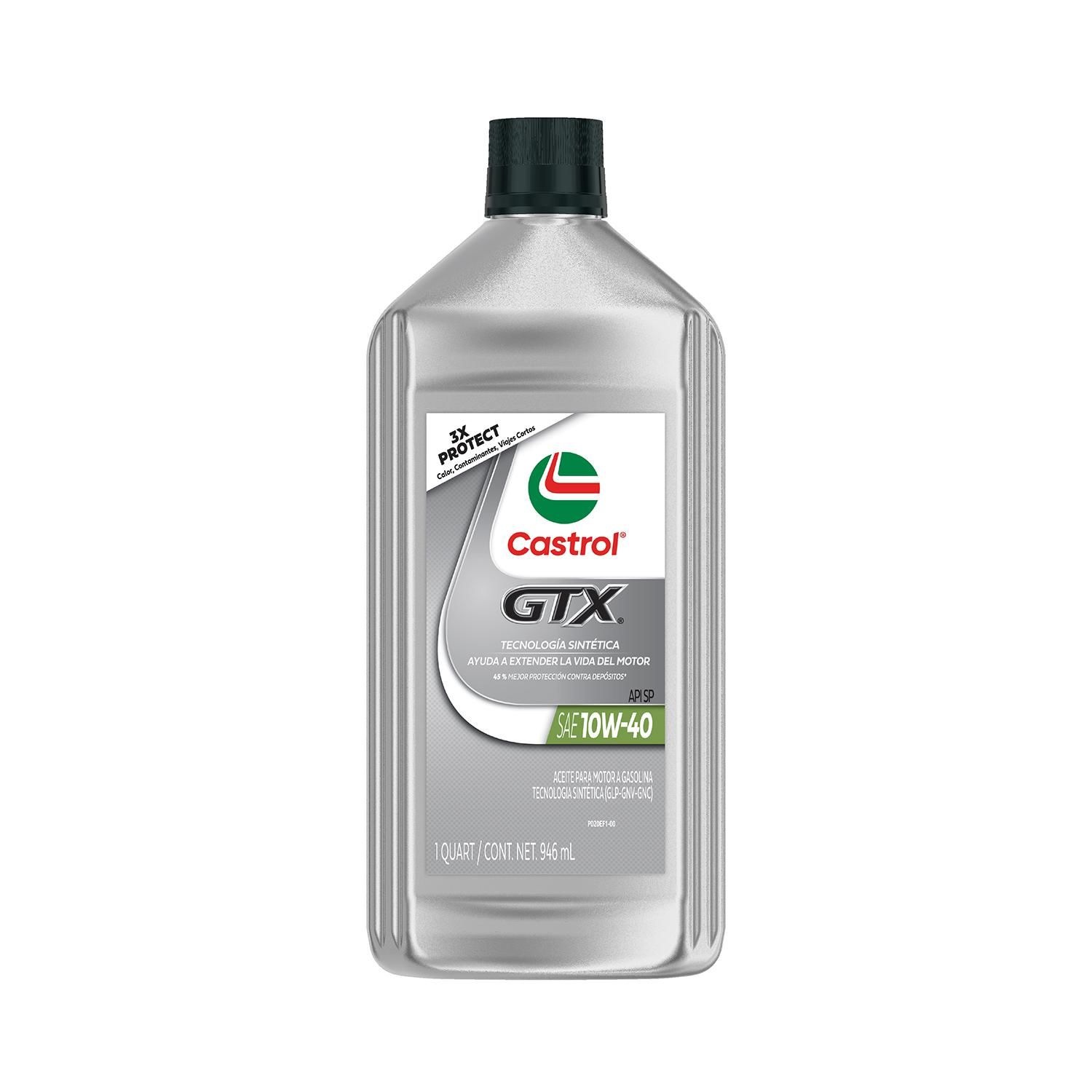 Castrol Aceite para motor convencional Castrol GTX 10W-40, 1 qt