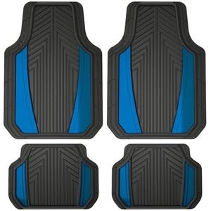 Juego de Tapetes Custom Accessories Negro con Azul con 4 Piezas